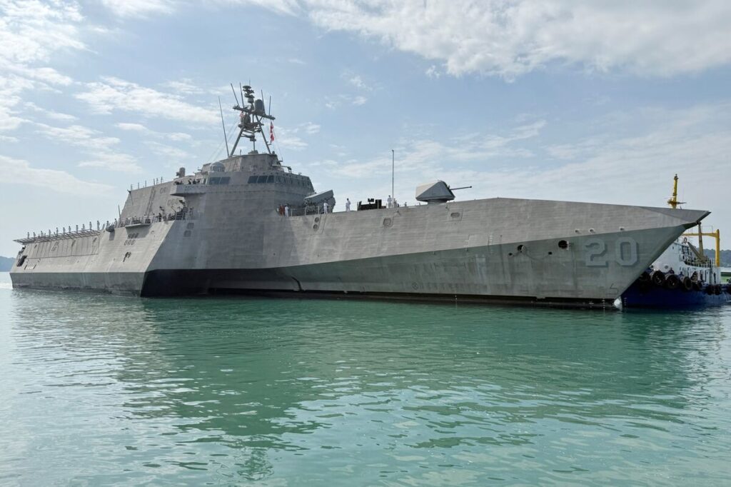 US warship visit to Cambodian base signals warming relations.
